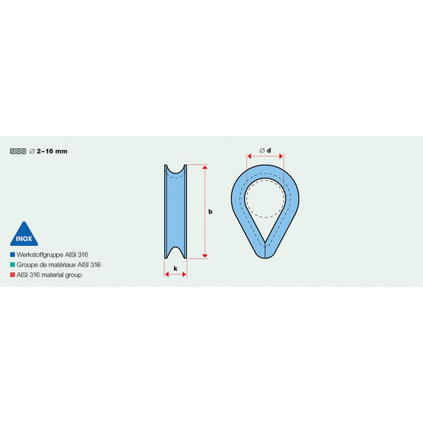 Art.515072 - Kausche Inox 4 mm - stahlplus-ch